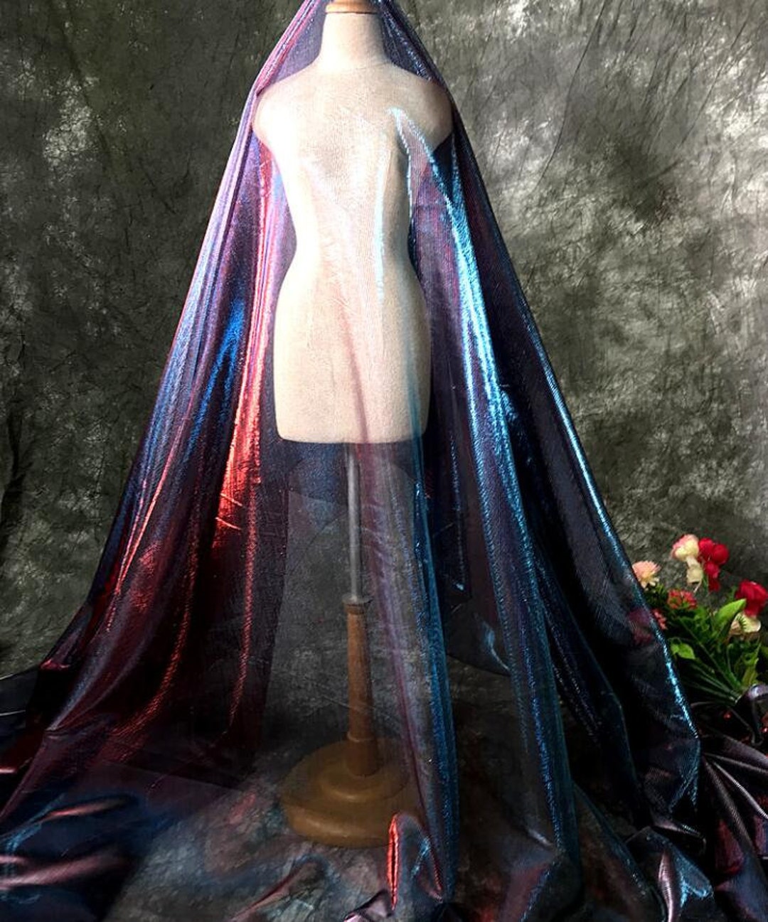 3color Retro Style Blue Red Color Mesh Fabric, Gradient Mesh Fabric ...