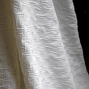 Cream White Color Tweed Pattern Fabric,3d Texture Jacquard Fabric, High ...