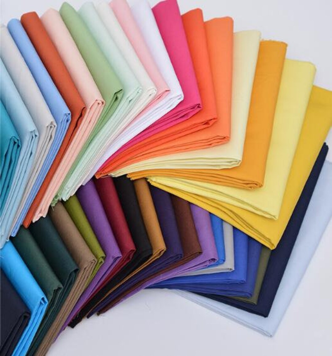 SALE, 39 Color 100% Cotton Fabric, Pure Color Cotton Poplin Fabric ...