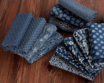 Navy Blue Print Fabric - Etsy
