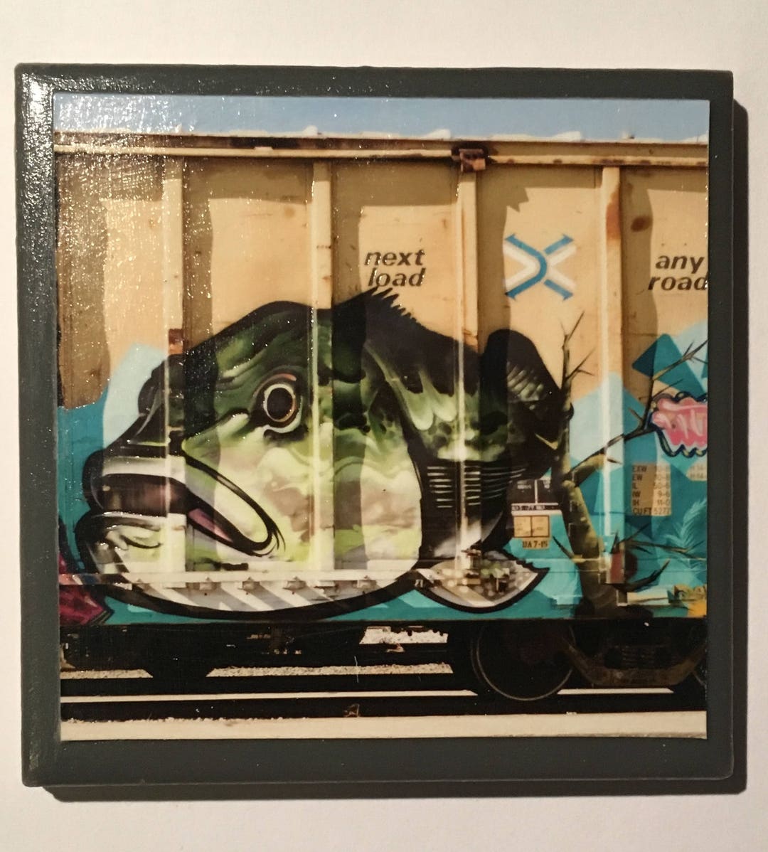 Train Art Coaster: Monster Fish Train Graffiti. Individually - Etsy