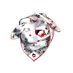 Little Red Riding Hood Illustrated 100% Silk Scarf, 90x90 Cm - Etsy UK