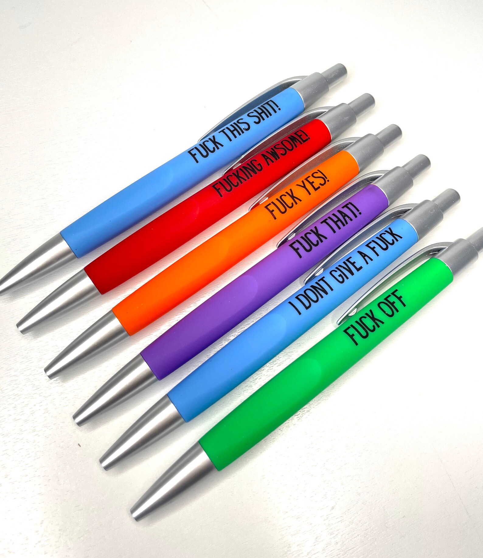 Funny Pen Set of 6 Offensive Pens Funny Adult Humor Sweary - Etsy