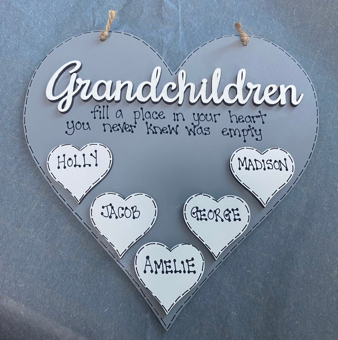 Grandchildren Name Plaque Personalised Gift for Grandparents,family ...