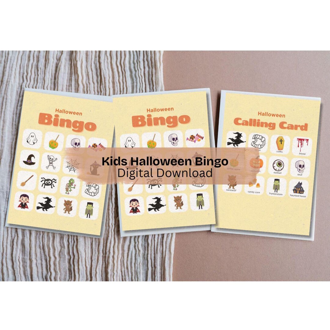 Halloween Bingo Printable Game for Kids – 25 Unique Cards + Calling ...