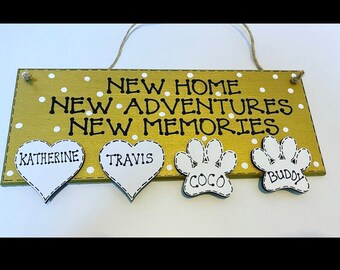 Personalised New Home Gift Family Wall Plaque House | Etsy