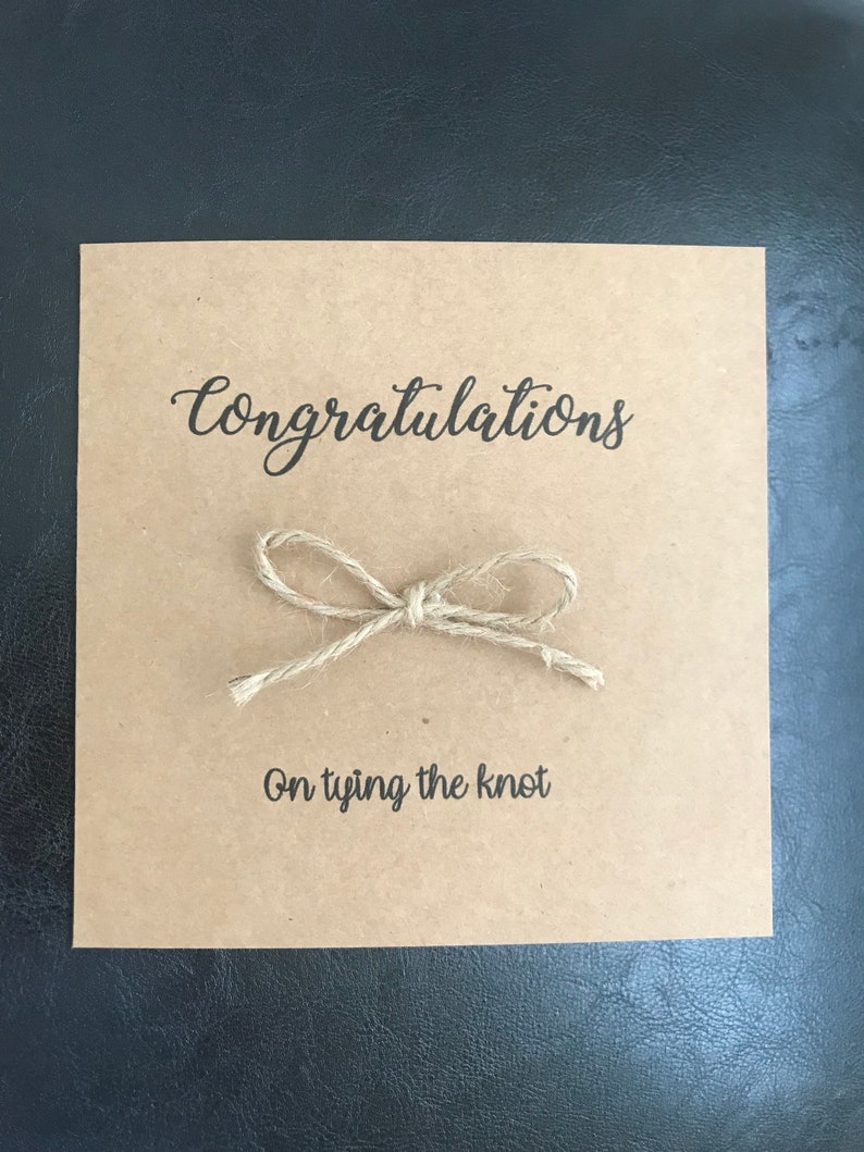 Congratulations on Tying the Knot Wedding Card, Personalised, Rustic ...