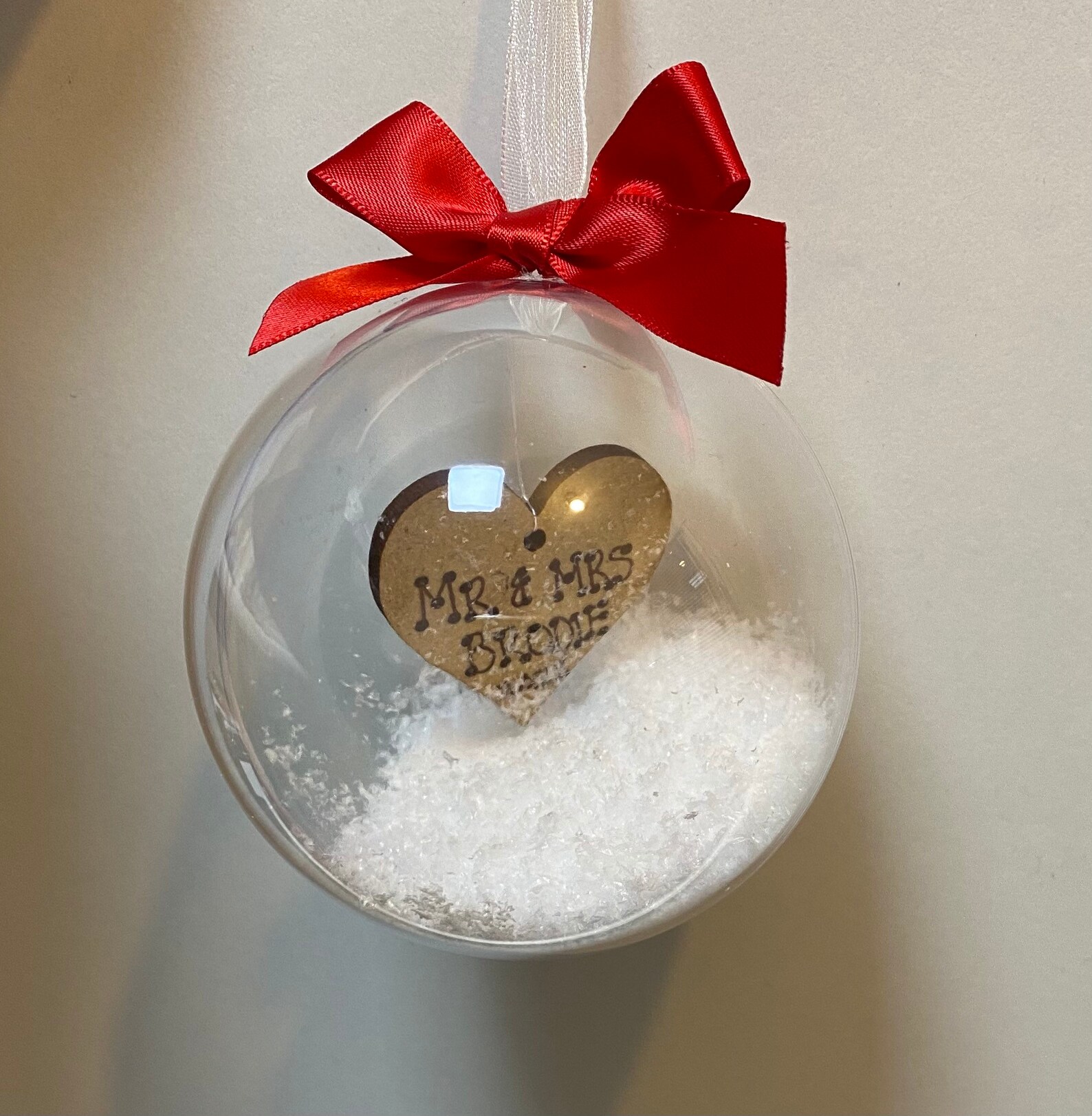 Personalised Bauble, Gift, Snow,rememberance Bauble,christmas Tree ...