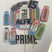 Personalised Prime Style Cake Topper With 6 Drinks Bottle Toppers Set ...
