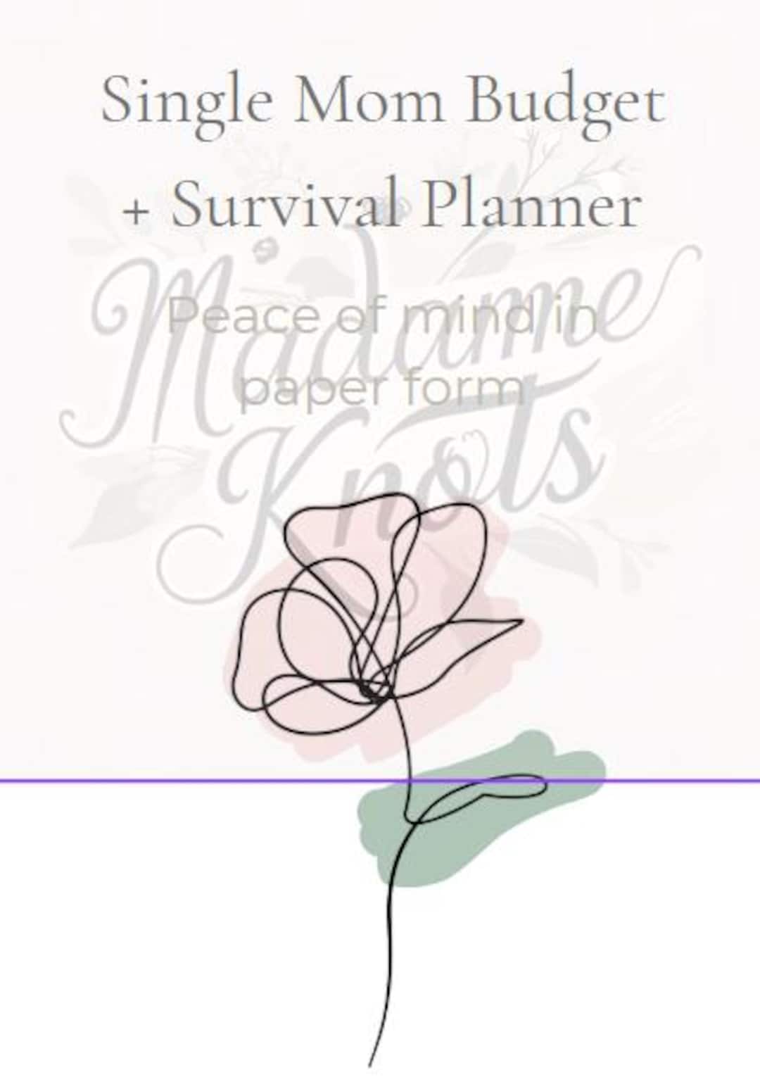 Single Mom Budget & Survival Planner | Printable Financial and Life ...