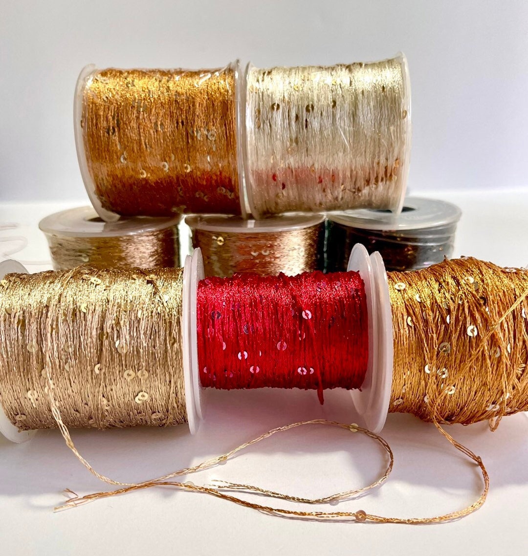 Sparkling Sequin Yarn 3mm Sequins Yarn Delights For Knitting Felting