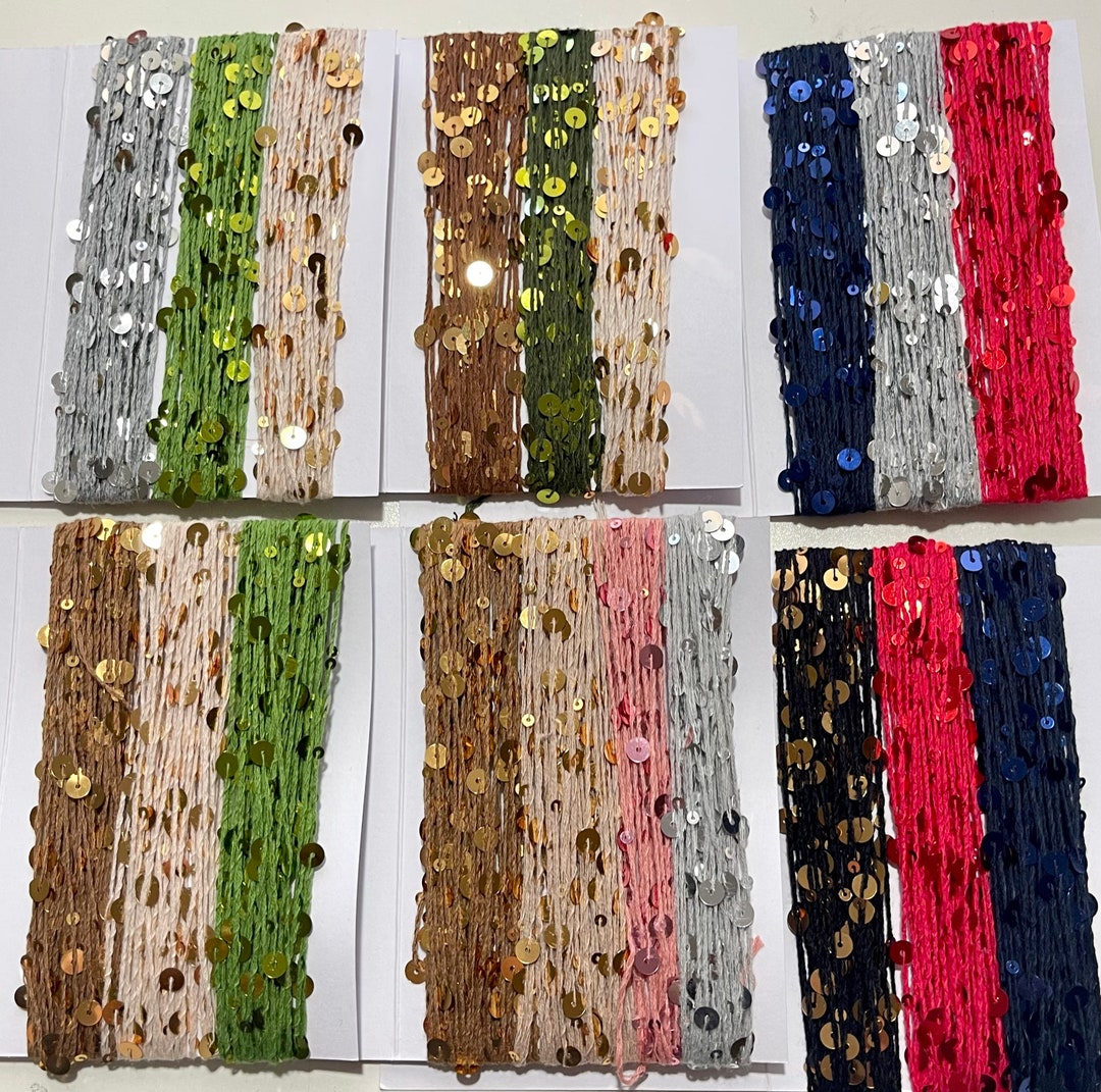 Set Royal Double Sequins Cotton Yarns With 6mm& 3mm Sequins - Etsy