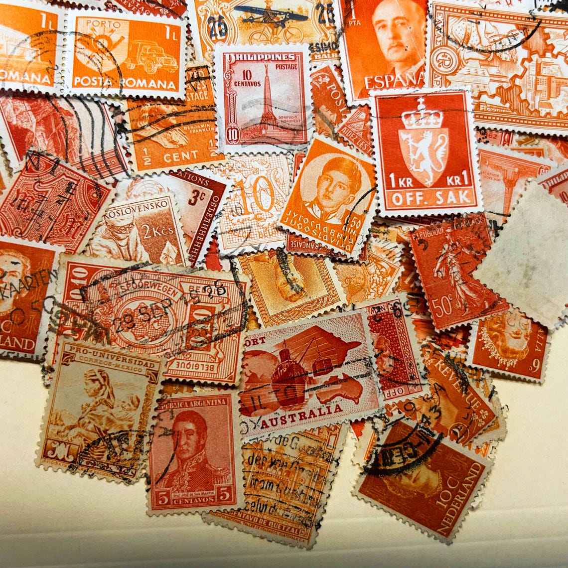 30+ Monochromatic Postage Stamps for Junk Journals, Collage, and Other ...