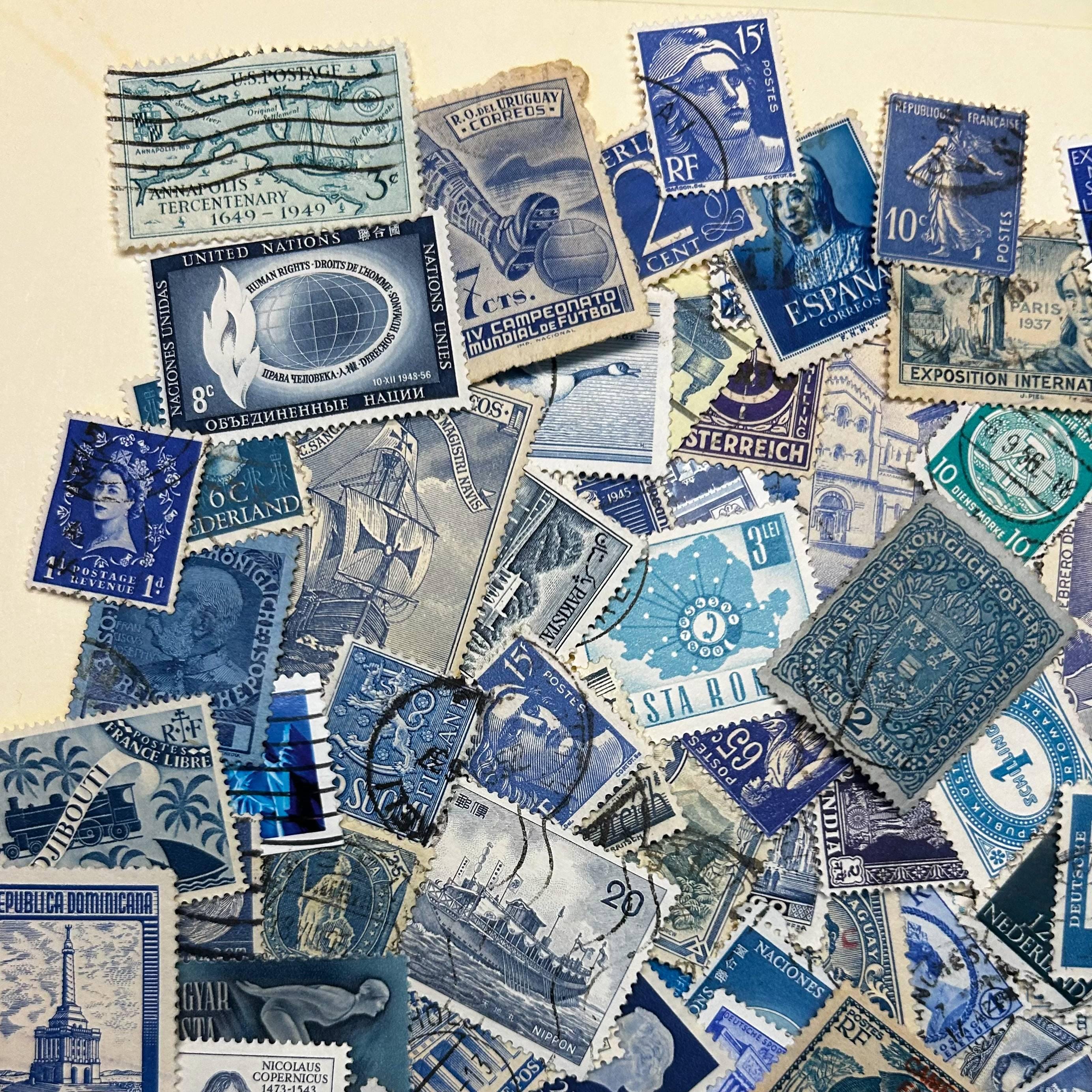 30+ Monochromatic Postage Stamps for Junk Journals, Collage, and Other ...