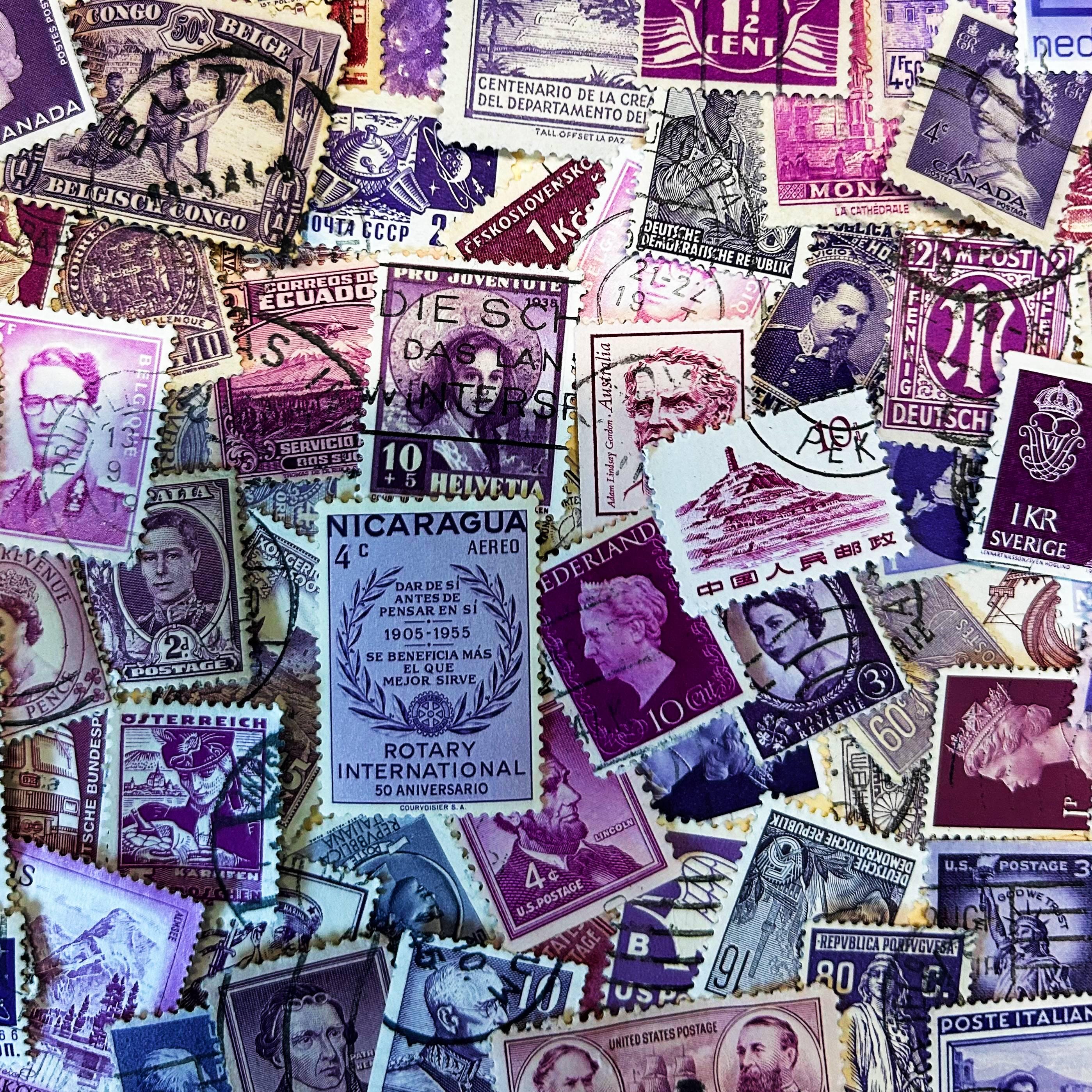 30+ Monochromatic Postage Stamps for Junk Journals, Collage, and Other ...