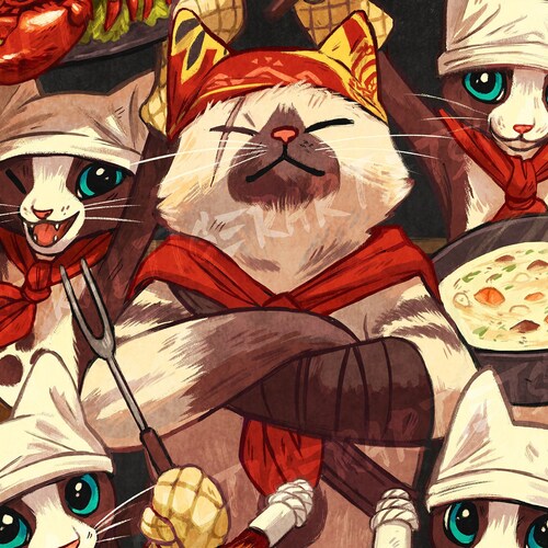 Meowscular Chef 11x17 Print Monster Hunter - Etsy UK