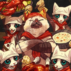 Meowscular Chef- 11"x17" Print - Monster Hunter World Palico Fan Art - Etsy