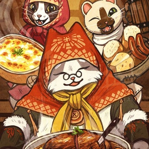 Grammeowster Chef - 11"x17" Print - Monster Hunter World Iceborne ...