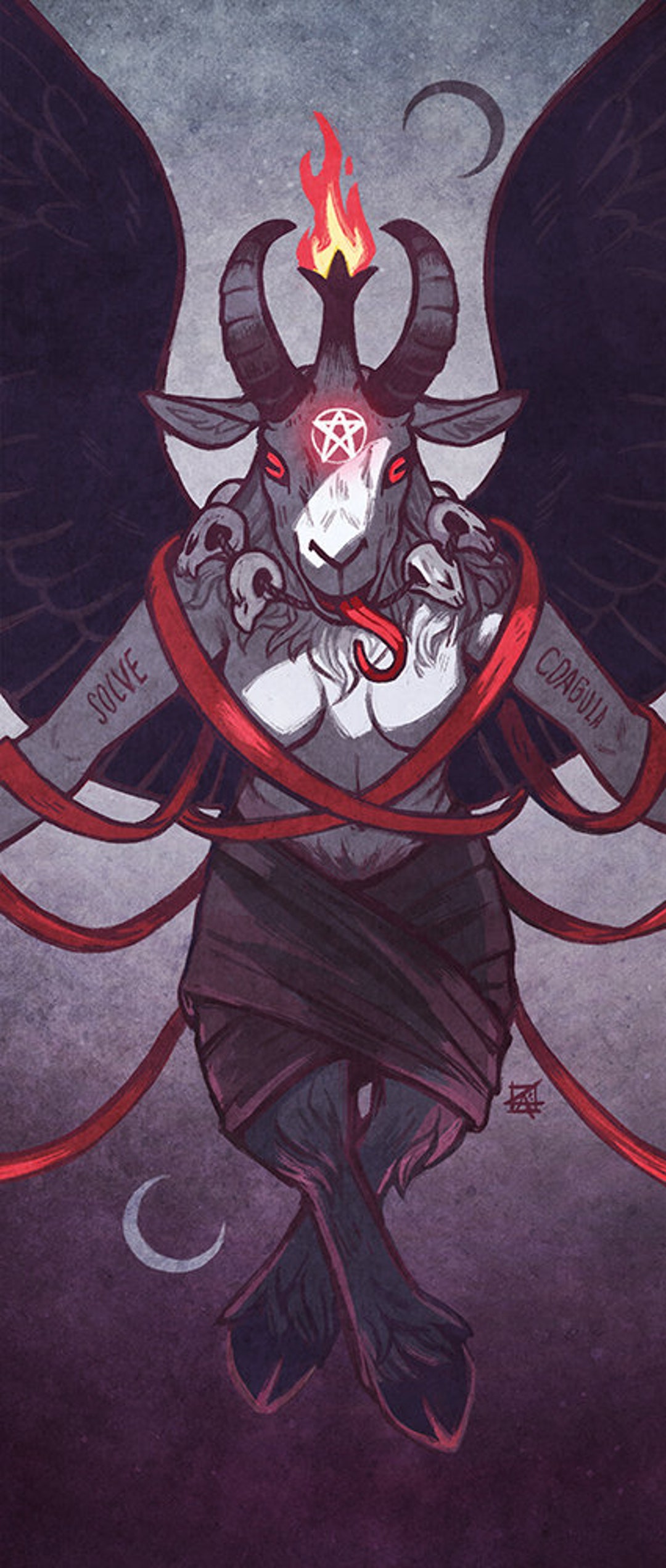 Baphomet 7x17 Art Print Poster - Etsy