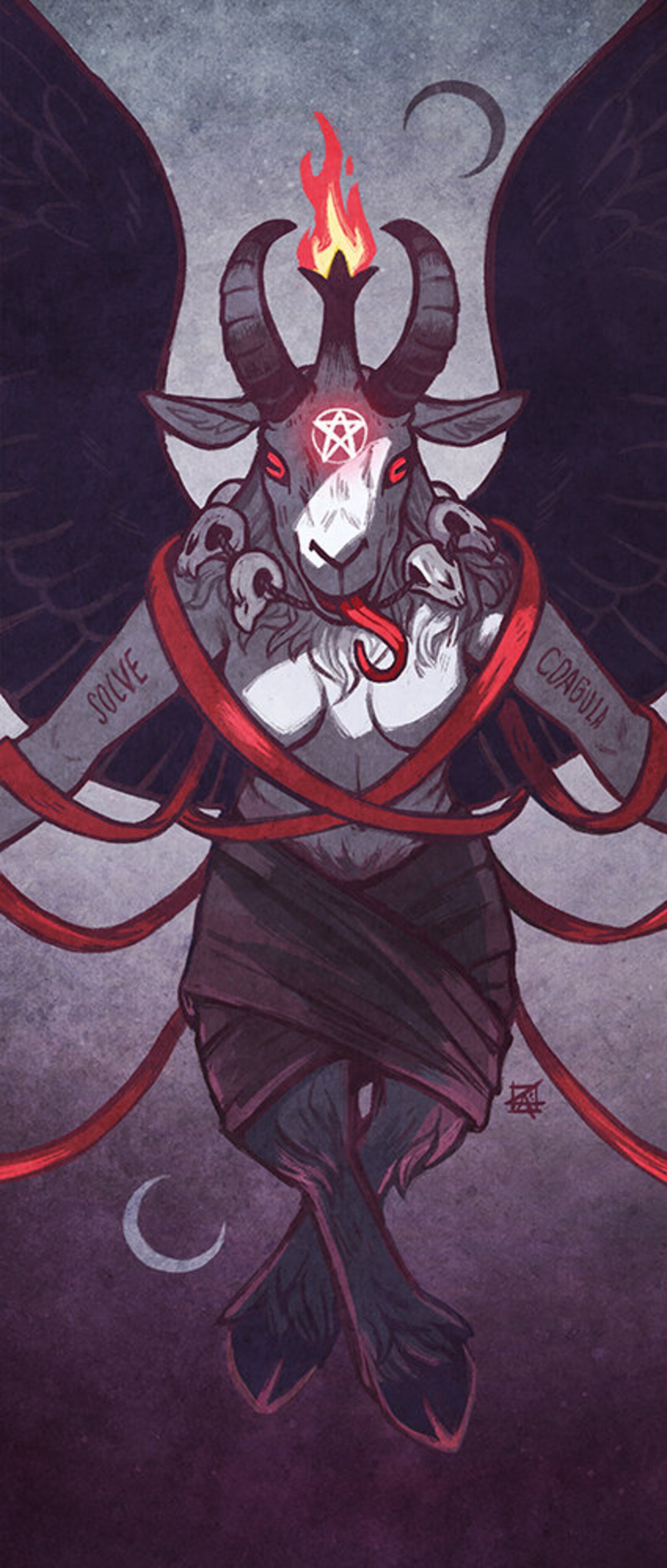 Baphomet 7x17 Art Print Poster - Etsy