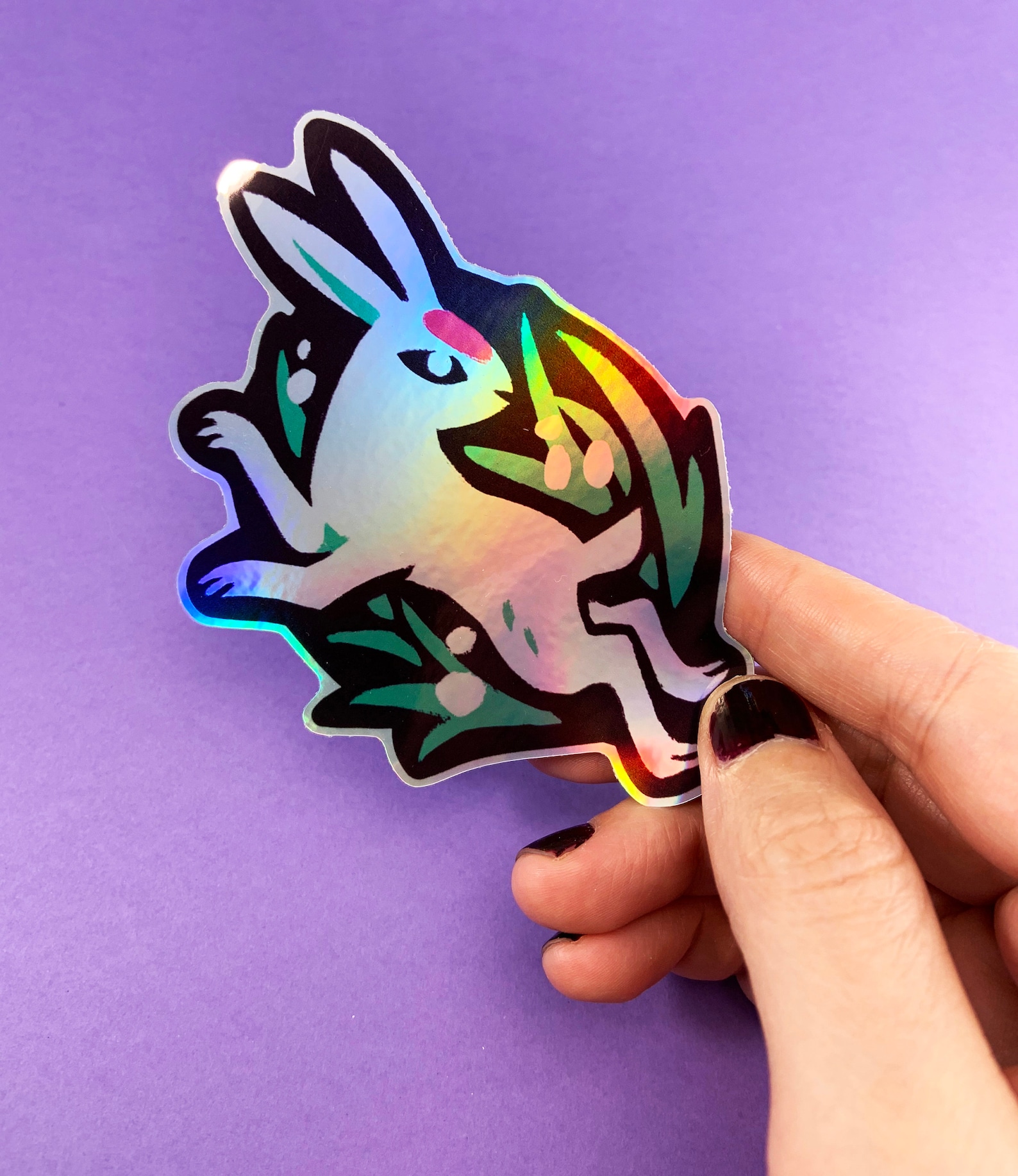 Ghost Rabbit Vinyl Sticker - Iridescent or Matte - Etsy