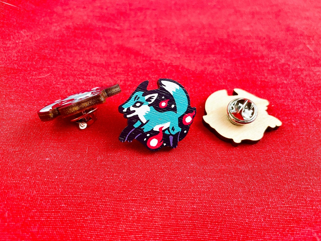 Spectral Fox 1 Wooden Pin - Etsy