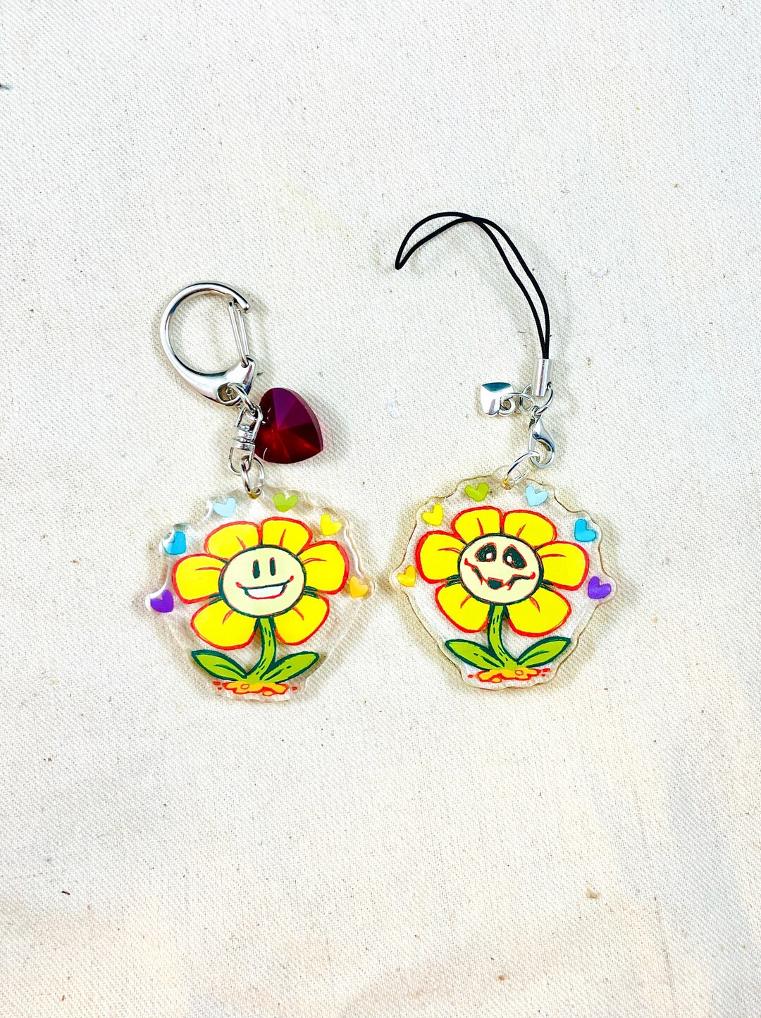 Undertale Flowey 1.5 Doubled Sided Acrylic Charm Keychain or Cell Phone ...
