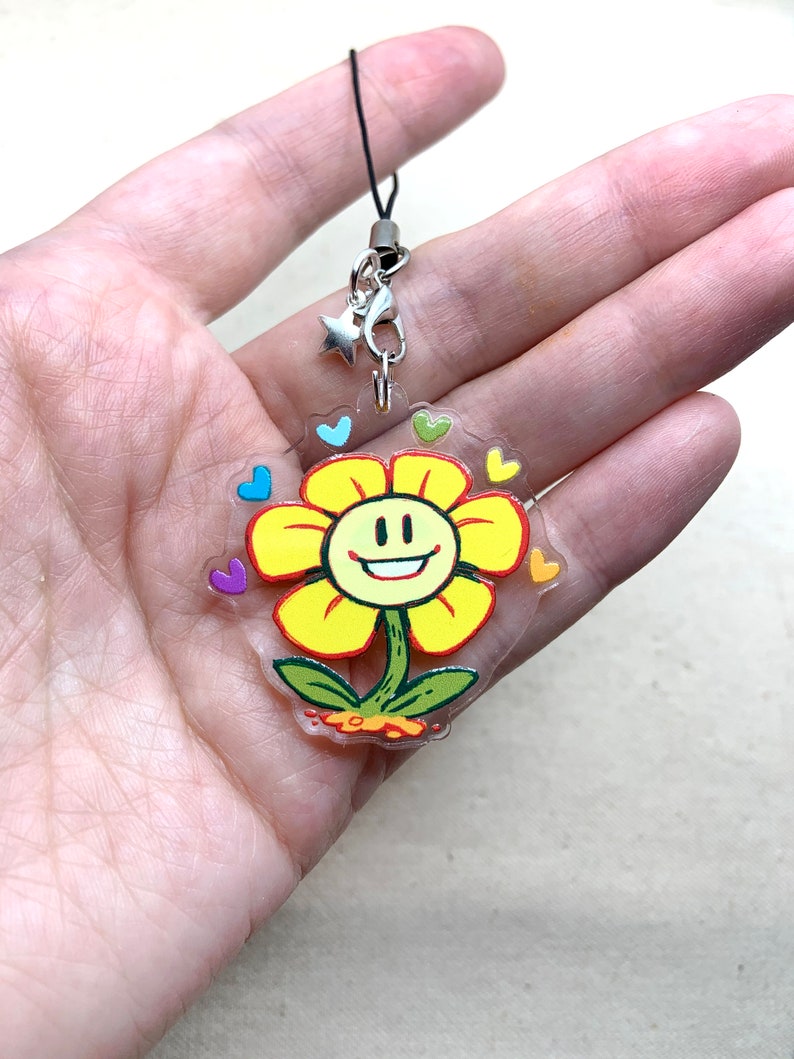 Undertale Flowey 1.5 Doubled Sided Acrylic Charm | Etsy
