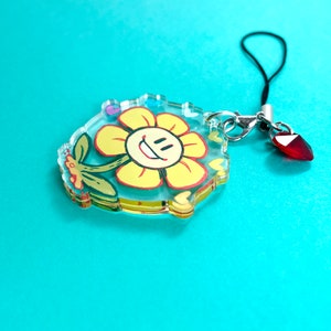 Undertale Flowey 1.5" Doubled Sided Acrylic Charm - Keychain or Cell ...