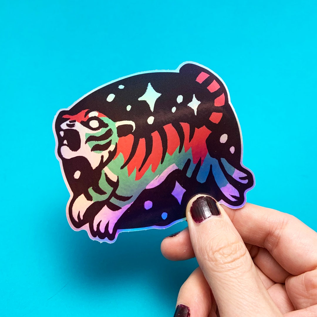 Astral Tiger Vinyl Sticker - Iridescent or Matte - Etsy