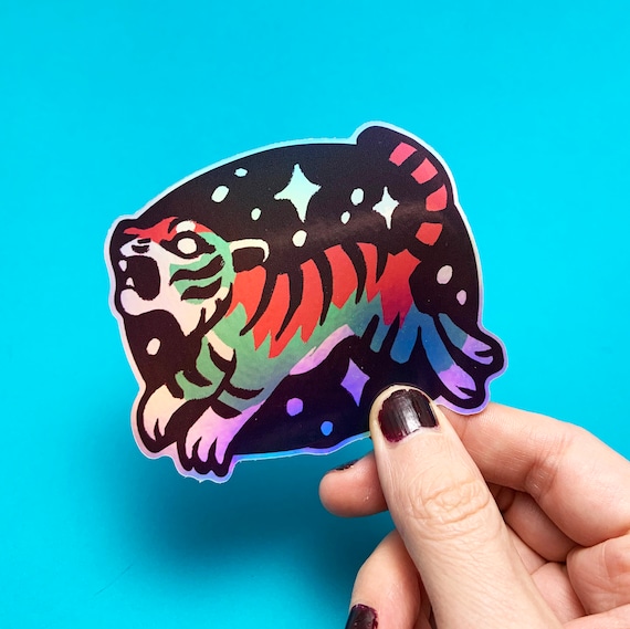 Astral Tiger Vinyl Sticker Iridescent or Matte | Etsy