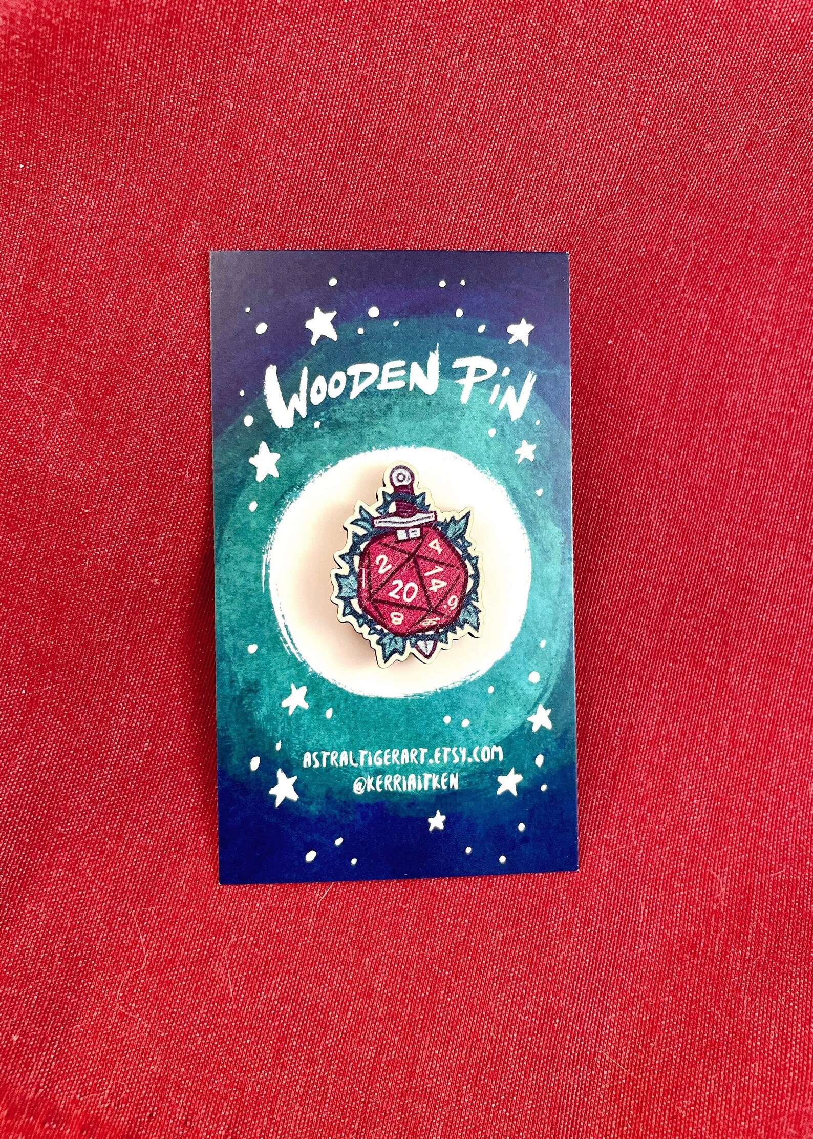 D20 1.25 Wooden Pin - Etsy