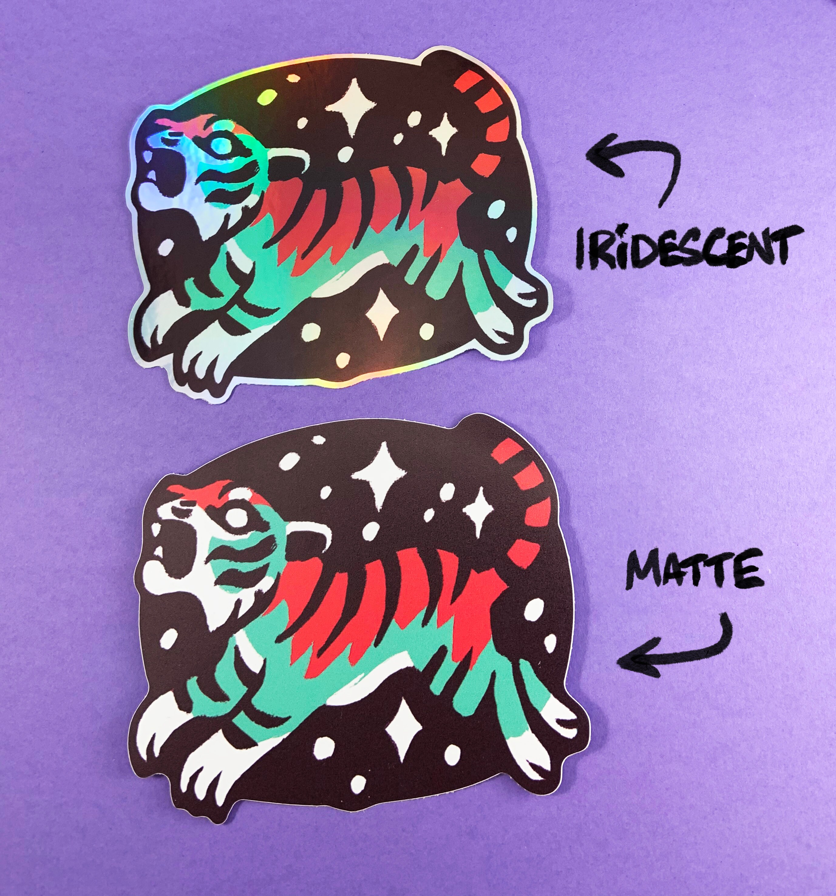 Astral Tiger Vinyl Sticker Iridescent o Matte | Etsy