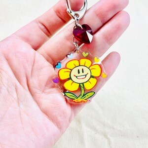 Undertale Flowey 1.5 Doubled Sided Acrylic Charm Keychain or Cell Phone ...