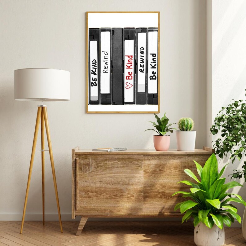 Retro VHS Poster, Printable 80s Be Kind Rewind Movie Wall Art Dorm ...