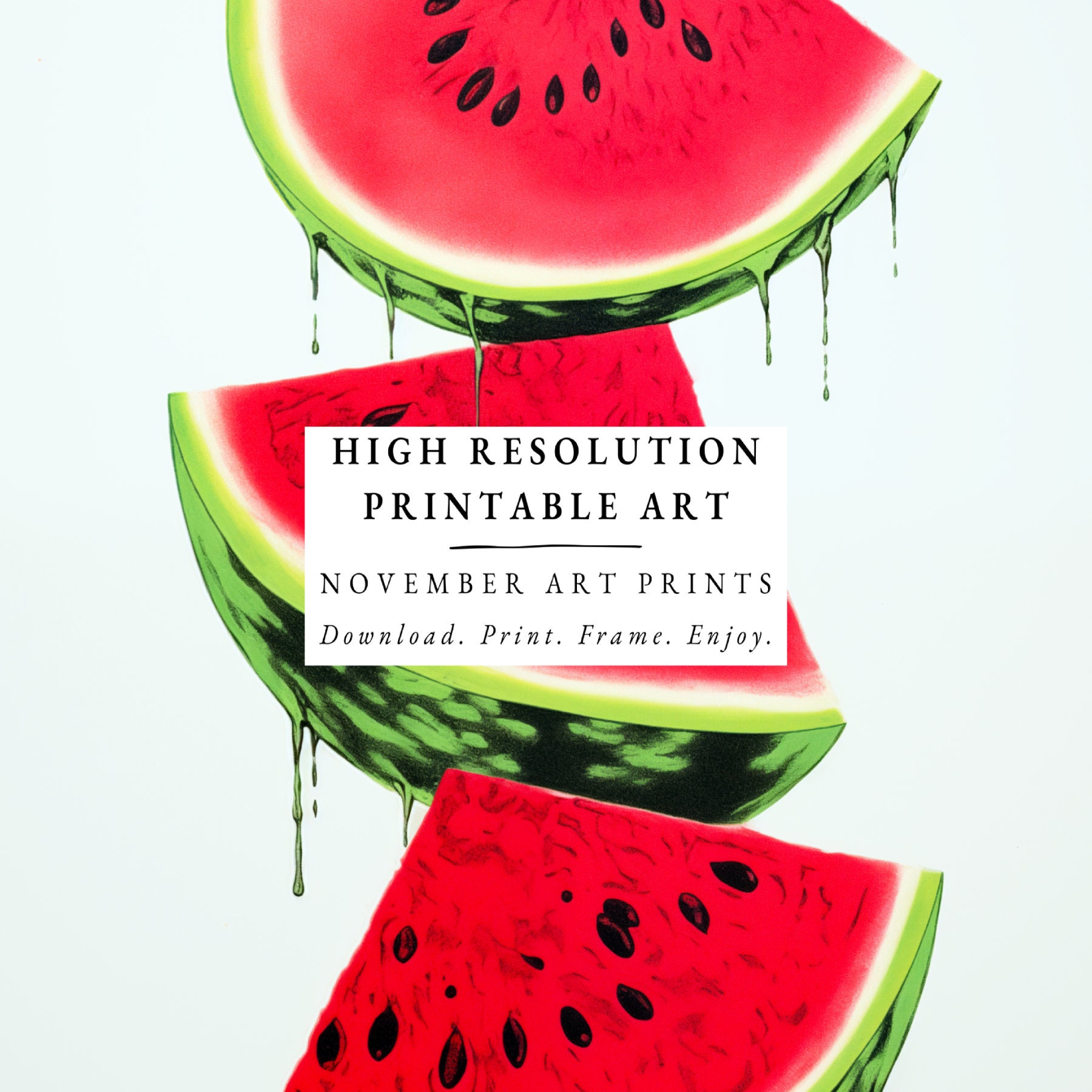 Vintage Surreal Watermelon Art Print, Printable Watermelon Painting ...