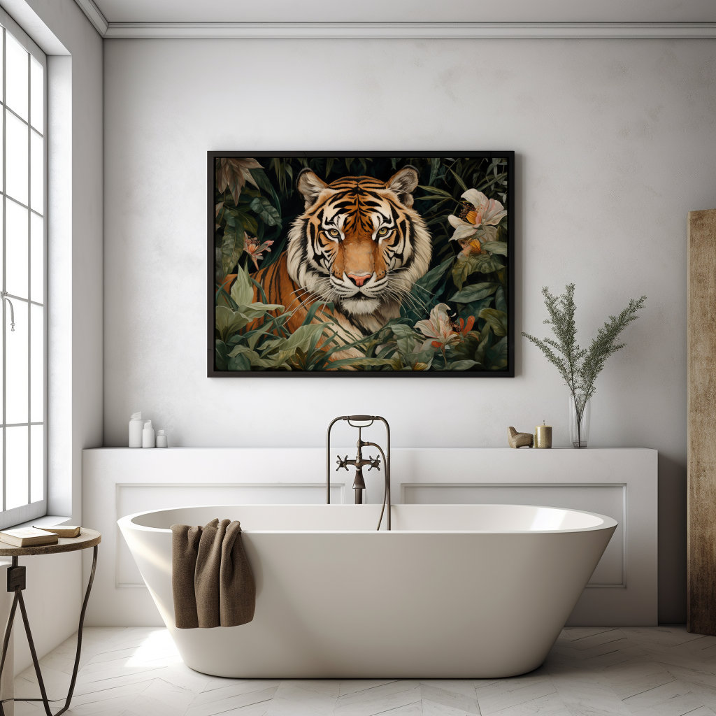 Boho Tiger Print, Printable Tiger Painting, Bohemian Tiger Artwork ...