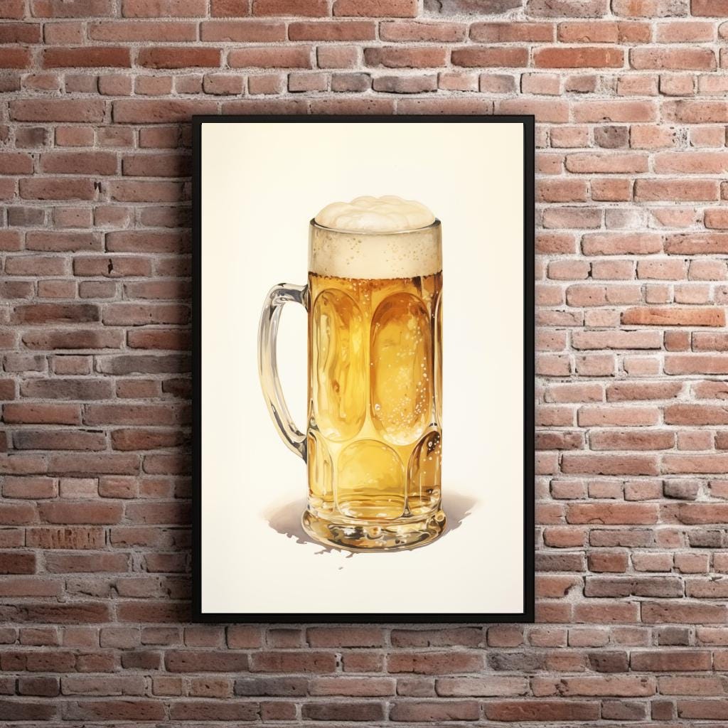 Printable Vintage Beer Wall Art, Retro Beer Art Print, Brewery Artwork ...