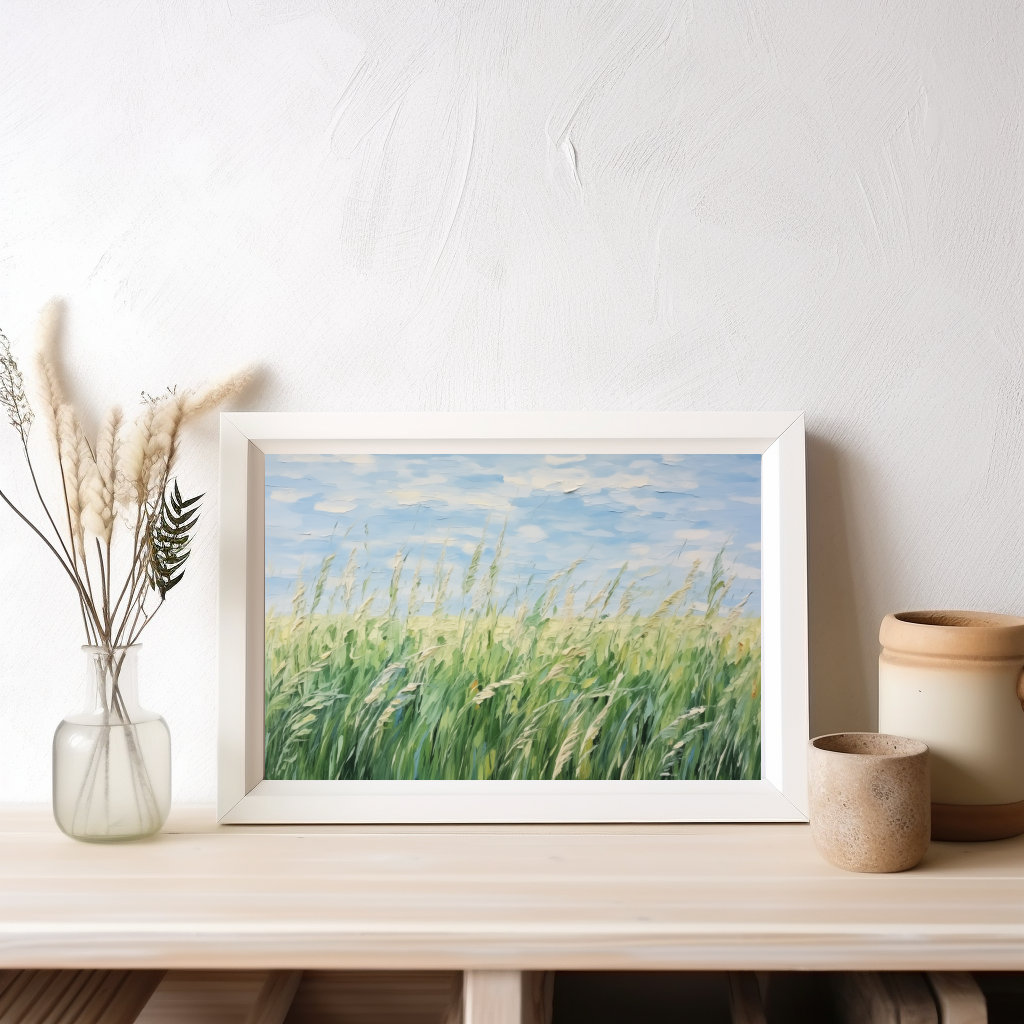Prairie Grass Field Wall Art, Printable Wild Field Painting, Grassy ...