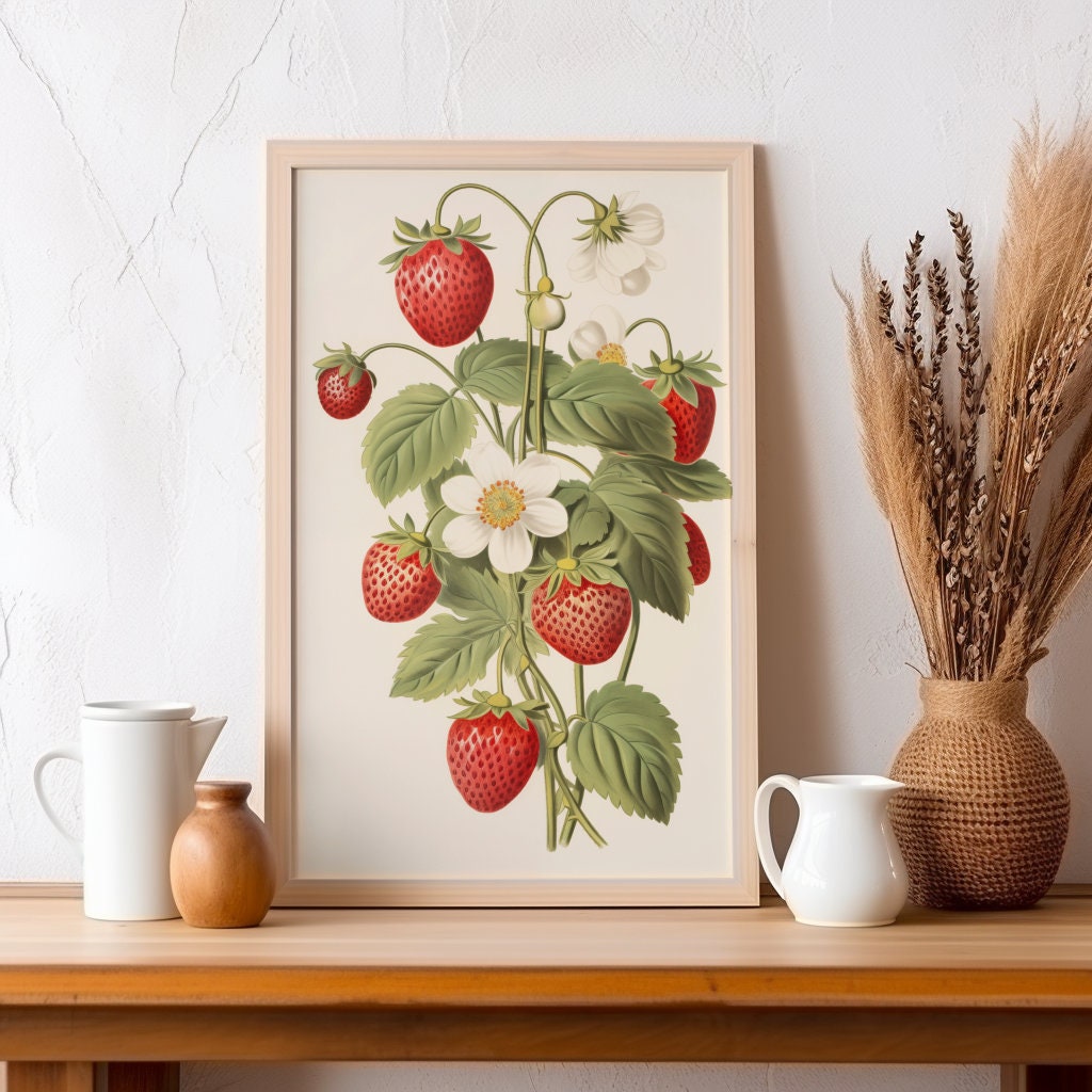 Vintage Fruit Lithograph Prints, Printable Fruit Art Bundle, Lemon ...