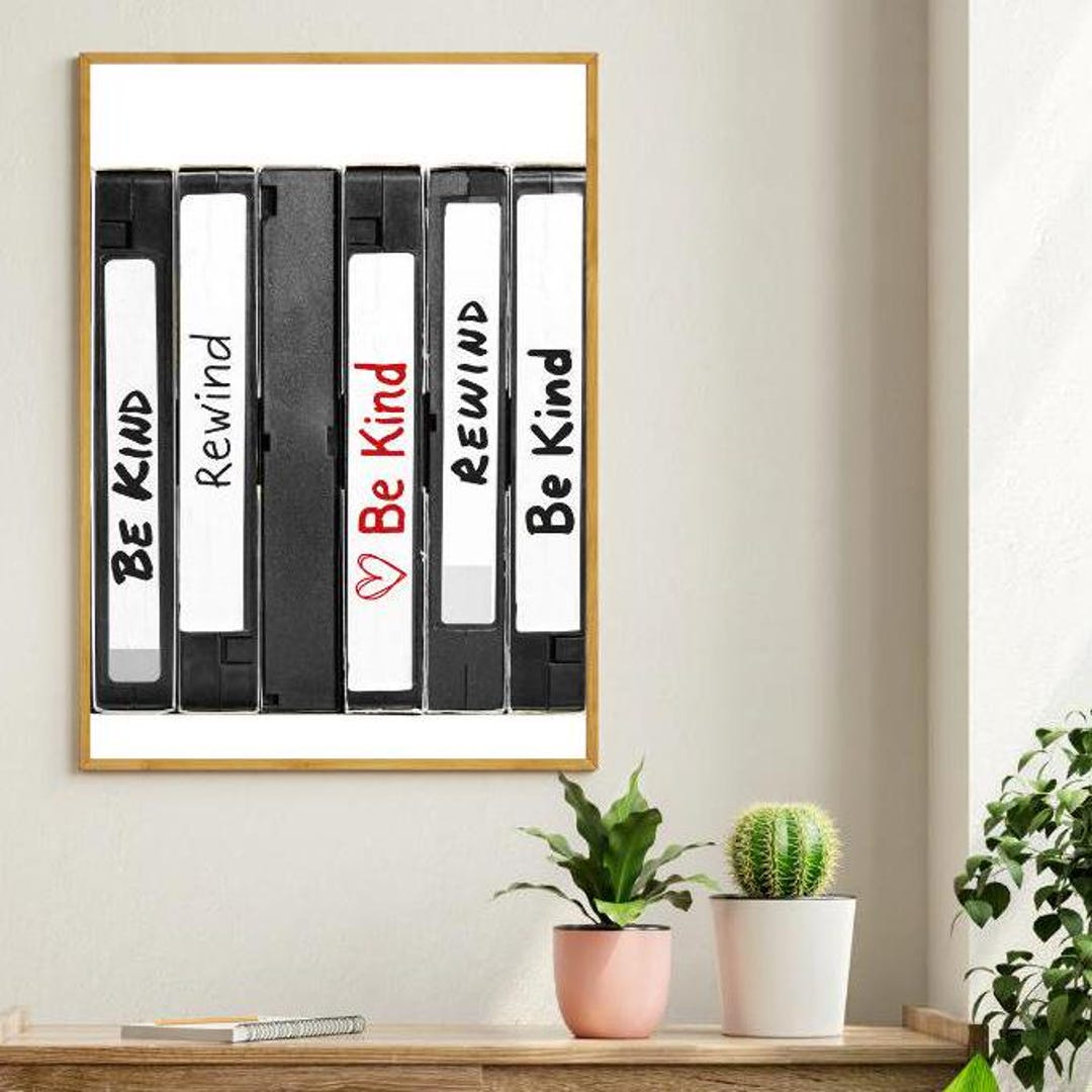 Retro VHS Poster, Printable 80s Be Kind Rewind Movie Wall Art Dorm ...