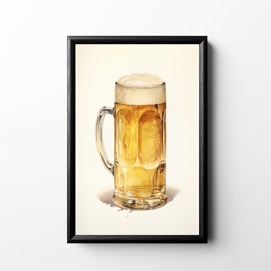 Printable Vintage Beer Wall Art, Retro Beer Art Print, Brewery Artwork ...