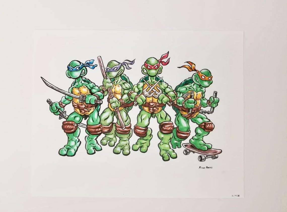 Turtles Fan Art Print - Etsy