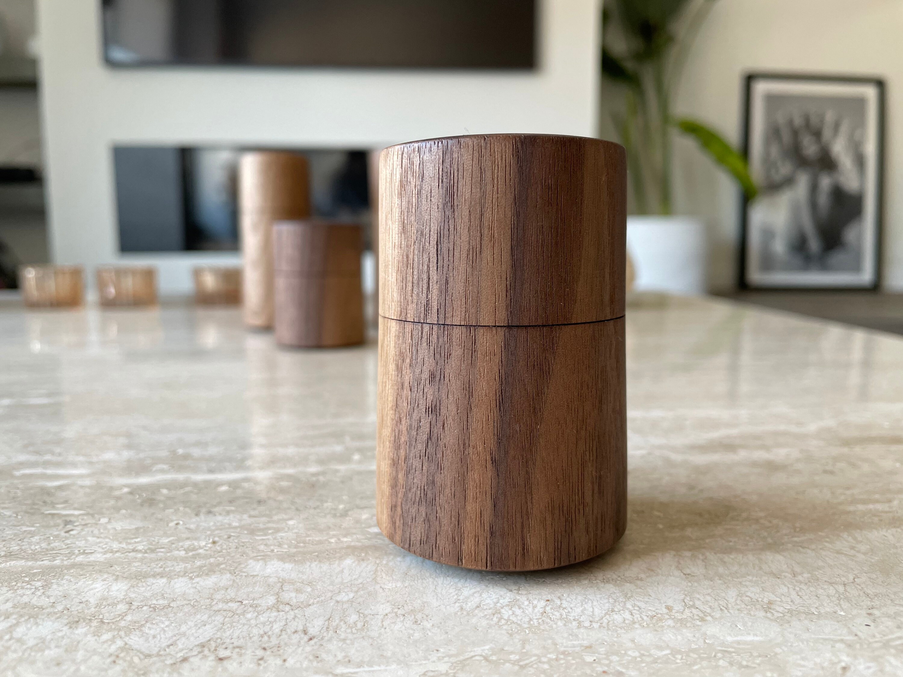 Small Round Hand Turned Walnut Wood Lidded Box for Small Things - Etsy