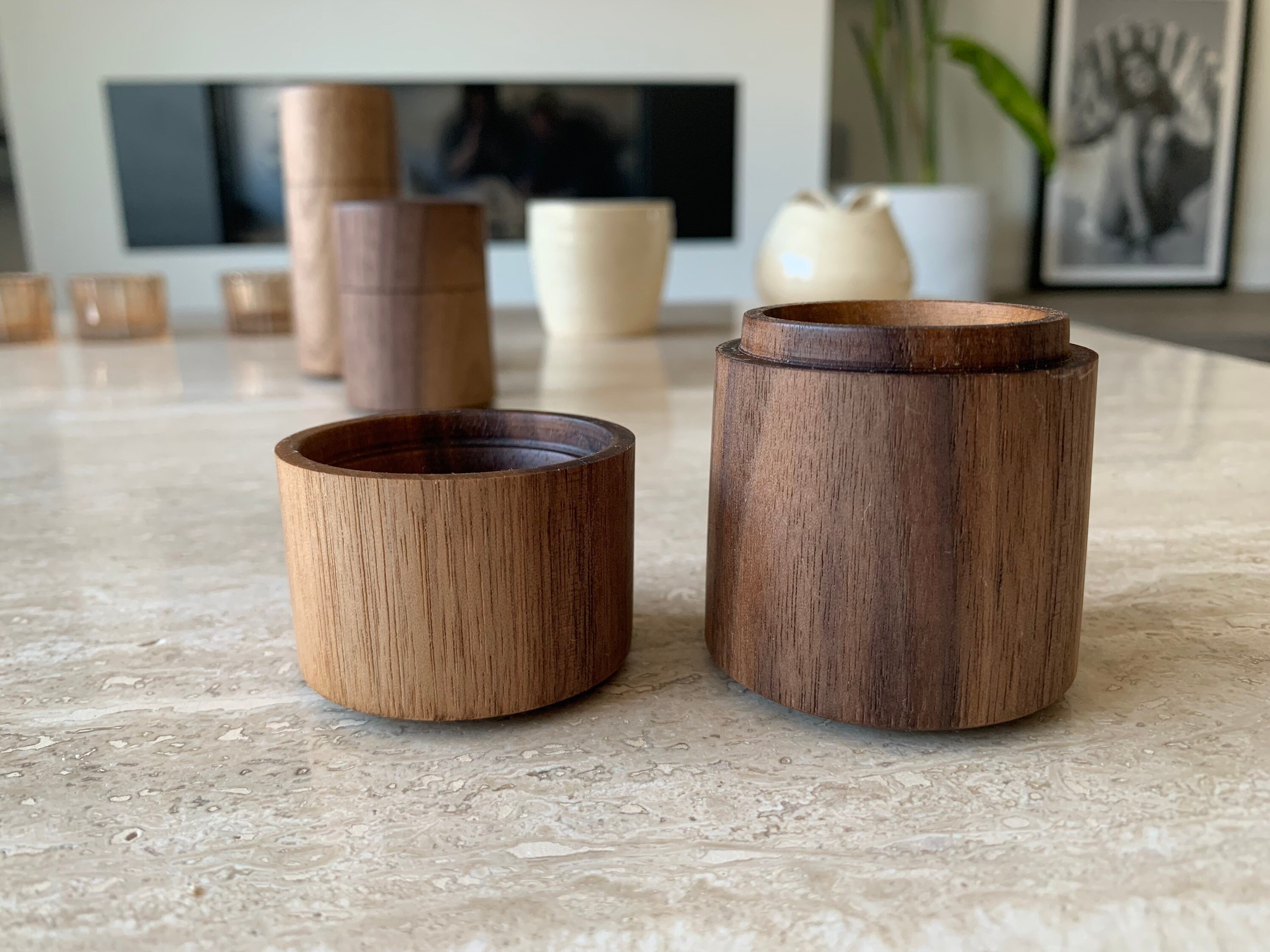 Small Round Hand Turned Walnut Wood Lidded Box for Small Things - Etsy