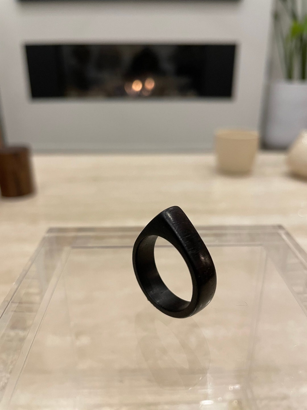 African Blackwood Wood Ring Pointed Custom Handmade - Etsy Canada