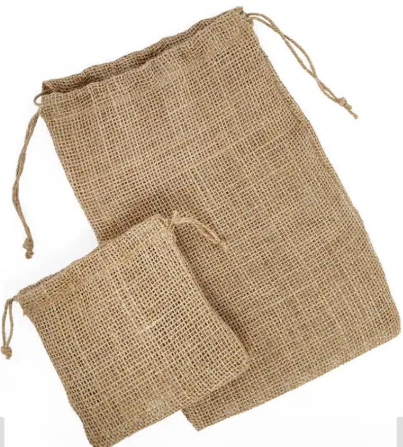 Rough Natural Burlap Drawstring Gift Bags 10 X 12 In - Etsy