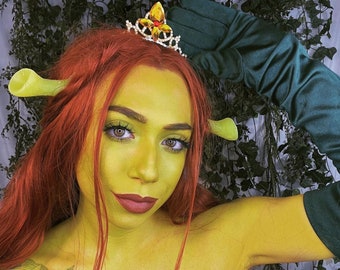 Dreamworks Shrek Princess Fiona Headband Ogre Ears Tiara Kid Costume ...