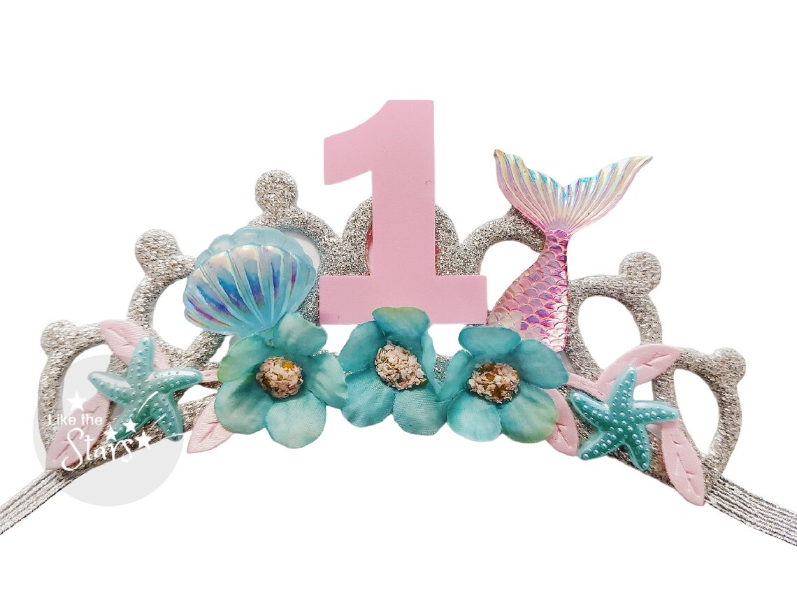 1st Mermaid Birthday Crown Personalized Birthday Crown - Etsy