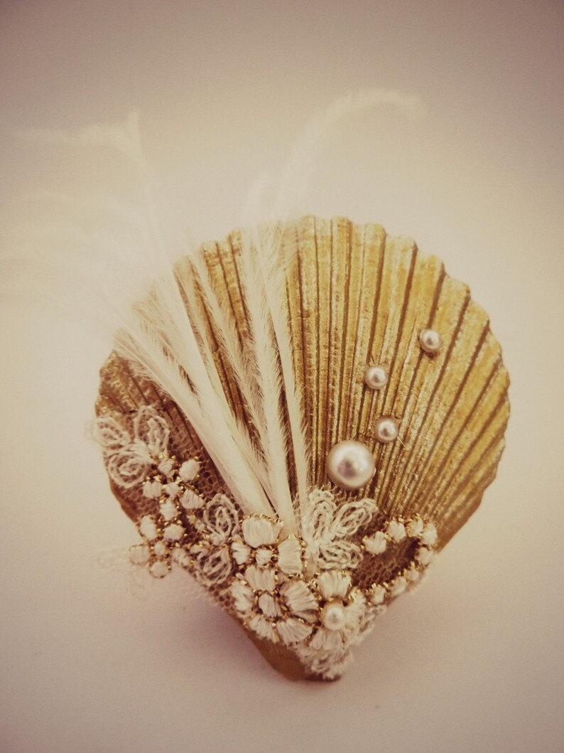 Mermaid Sea Shell Wedding Headpiece Gold Sea Shell Jeweled - Etsy
